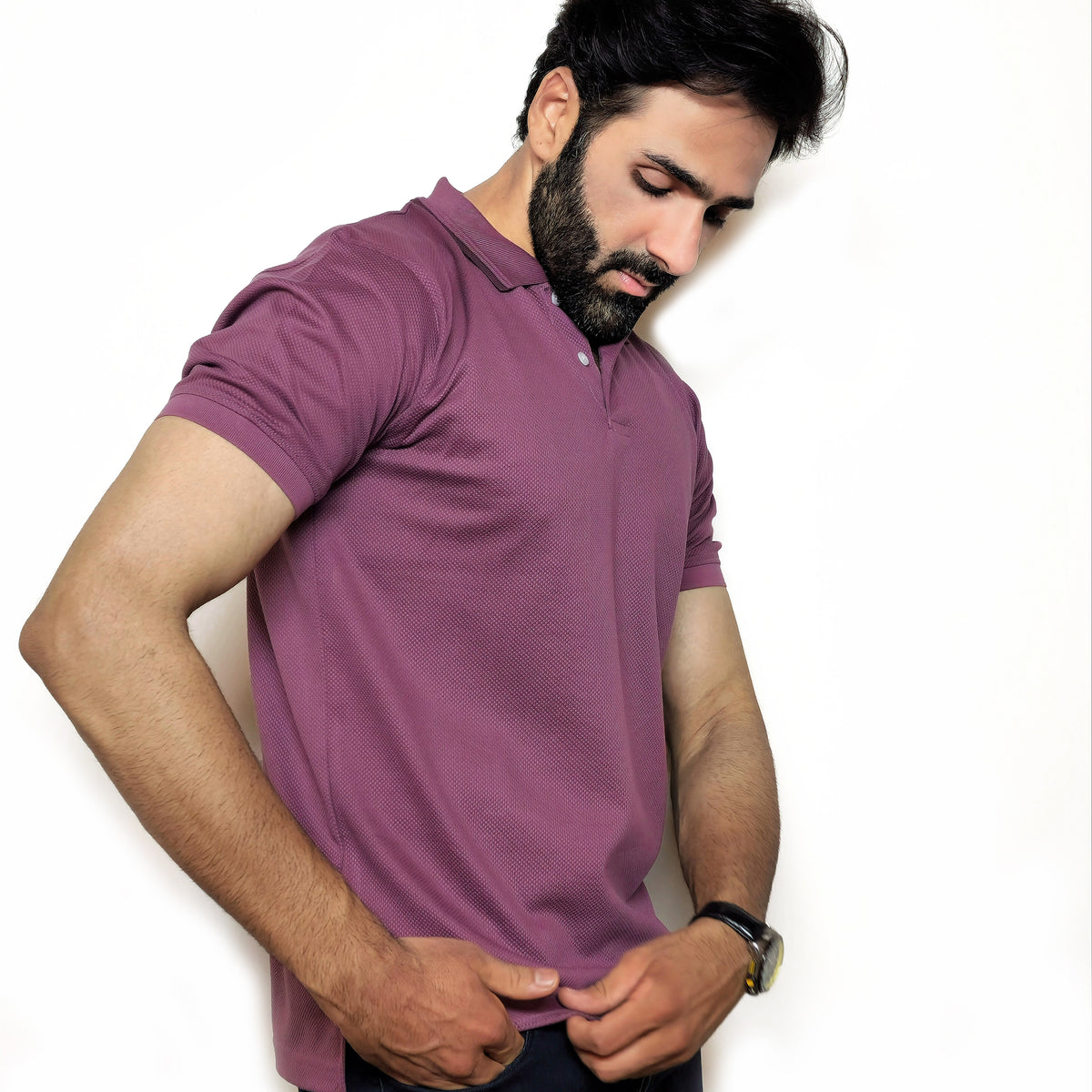 The Prestige Popcorn Polo – Wine Hue Classic – Vogue Fashions